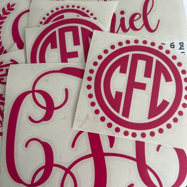 Custom Monogram Decal Sheet | Monogram Sticker Pack | Monogram Bundle ...