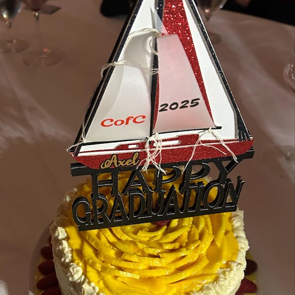 Personalized Boat Cake Topper for a Nautical Birthday, Nautical Party ...