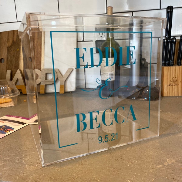 Personalized Wedding Card Box | Personalized Raised Text Card Box | 3D ...