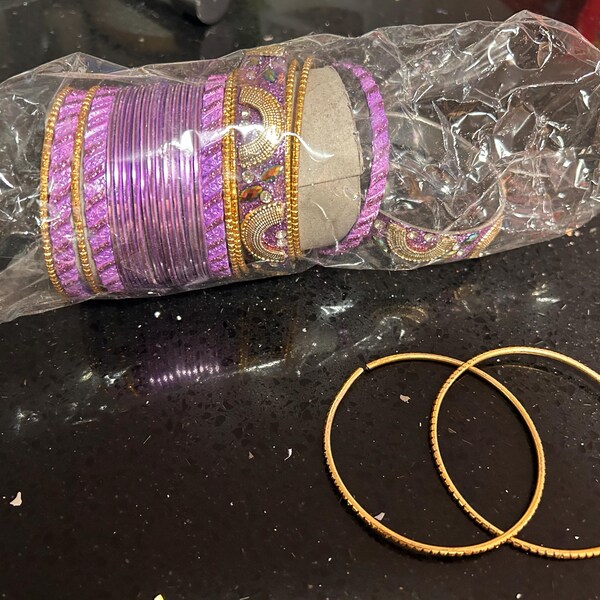 Diyabati Indian Glass Bangles Churiyan Kangan Set Bracelet Pack of 12 ...