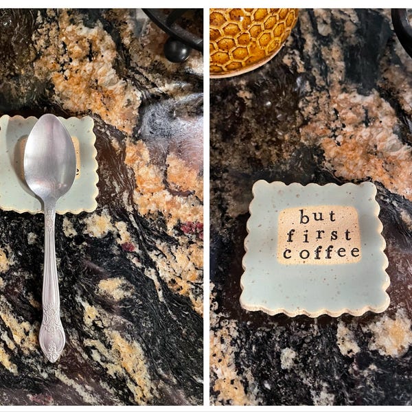 Made to Order- Breast Cancer Spoon Rest - Coffee or Stove - Pottery ...
