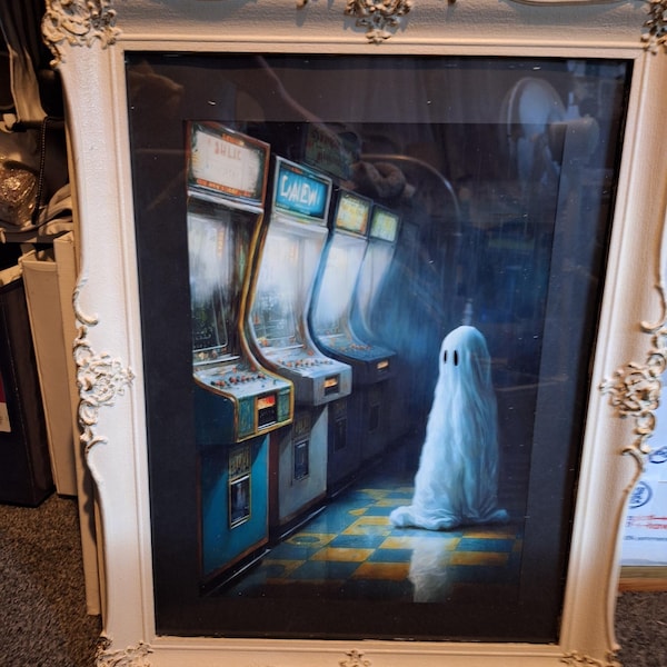 Ghost in an Abandoned Arcade, Nostalgia Poster, Art Poster Print, Dark ...