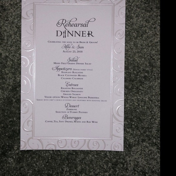 Rehearsal Dinner Menu, Wedding Menu, Menu Card, Modern Rehearsal Dinner ...