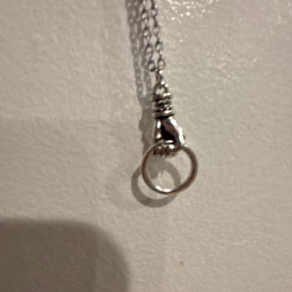 Silver Open Ended Hand Necklace, Hold on to Hope Necklace, Grasping ...