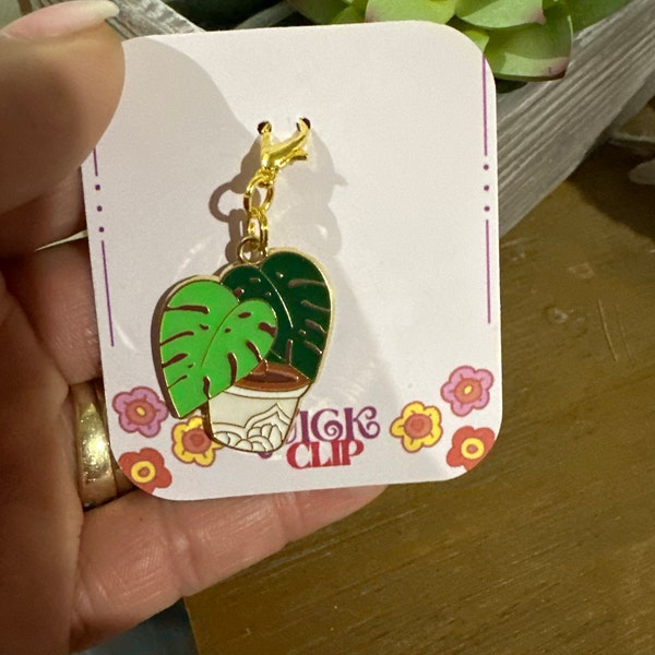 Badge Reel Charm for Plant Lover Monstera Badge Buddy Plant Clip on ...