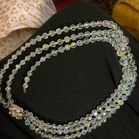 Art Deco Fiery Natural Opal & Angel Hair Rutilated Quartz Necklace With ...