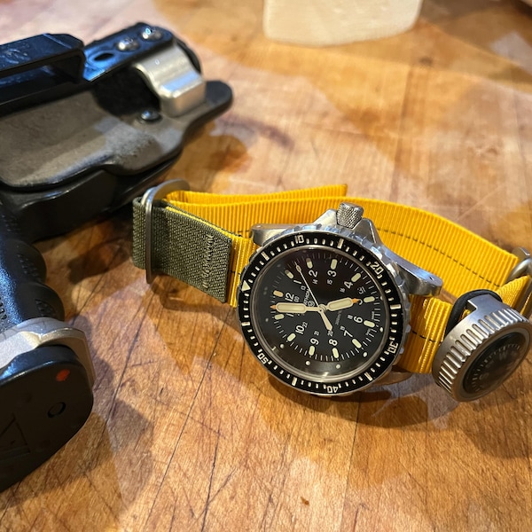 T-11 O-rig Watch Strap Army Green/red, Parachute Style Military Webbing ...