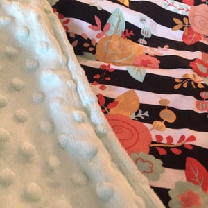 Paint Brush Blanket, Rainbow Baby Gift, Mint Minky Blanket ...