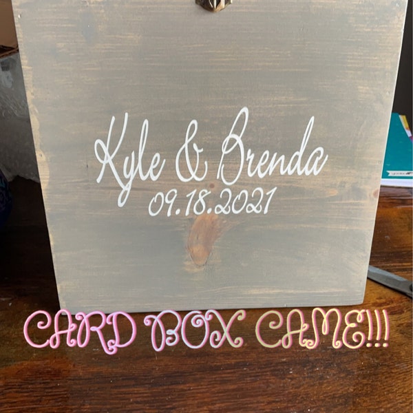 Locking Wood Card Box for Wedding, Graduation, Party, Shower, Reception ...