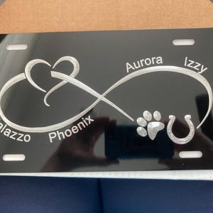 Custom Letter Leaf Crest License Plate Car Tag Diamond Etched Engraved ...