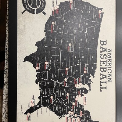 Baseball Stadium Map Baseball Park Poster Map Ballparks Sports Map With ...