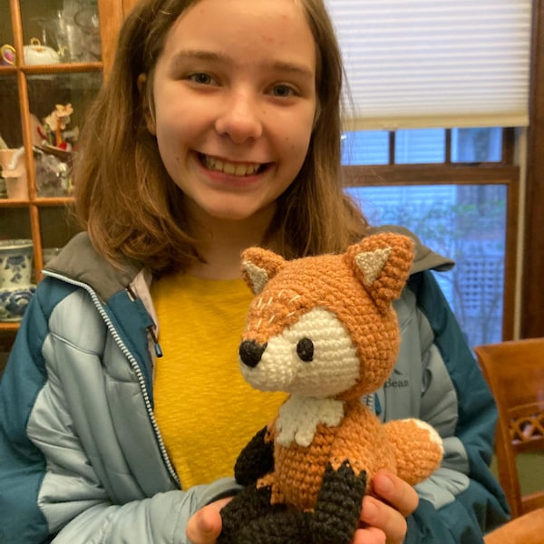 CROCHET PATTERN Lucy the Fox Crochet Amigurumi Stuffed Sitting Forest ...