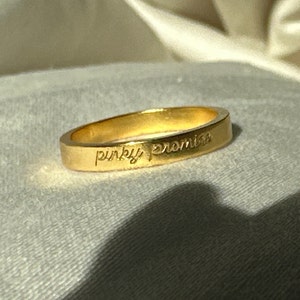 Custom Message Ring Promise Ring Skinny Engraved Ring Engraved Band ...