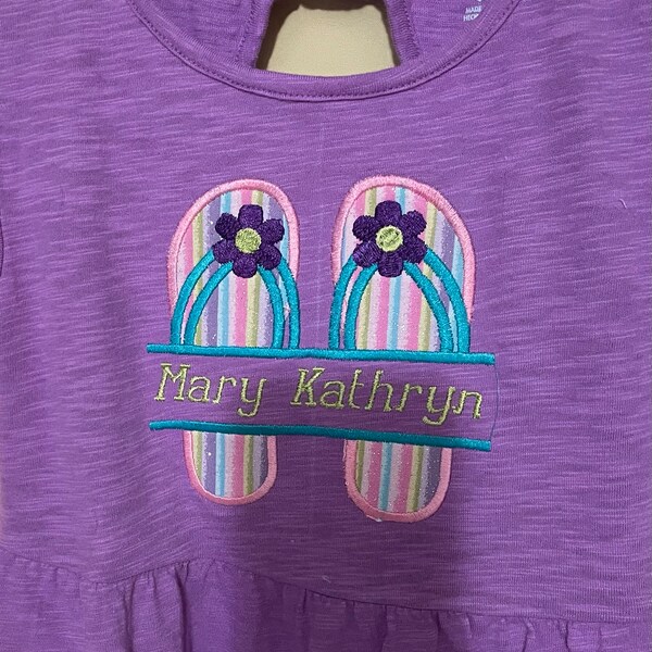 Split Flip Flop Applique Machine Embroidery Design - 1 Size - Etsy