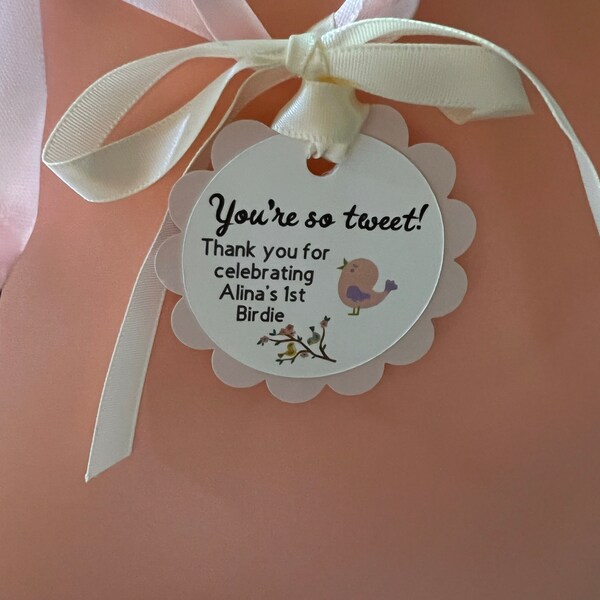 Bird Favor Tags. Set of 12. You're so Tweet. Bird Party Decorations. - Etsy