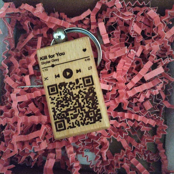 Scannable Song Keychain, Scannable Music Code Keychain, QR Code ...