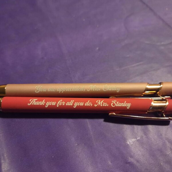 Rose Gold Laser Engraved Custom Pens With Stylus - Etsy