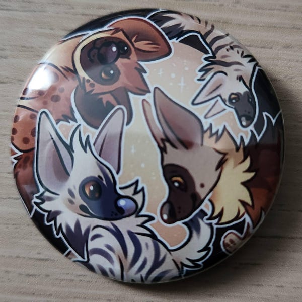 Hyena Paw & Maw - MAGNET / BIG BADGE - Stay Pawsitive, Be Mawesome ...