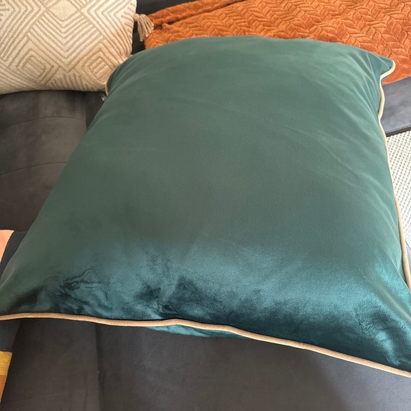 Luxurious Bespoke PIPED Velvet Cushion Covers - Piped Edge - Zipped ...