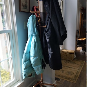 Black Pipe Coat Rack Industrial Style Free Standing Metal Spiral Coat ...