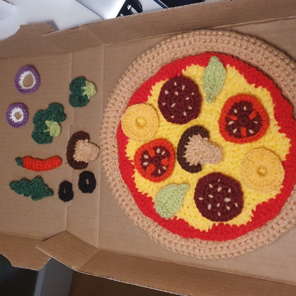 Crochet Pattern| Crochet Pizza Play Set | Pepperoni Shrimp Ham Octopus ...