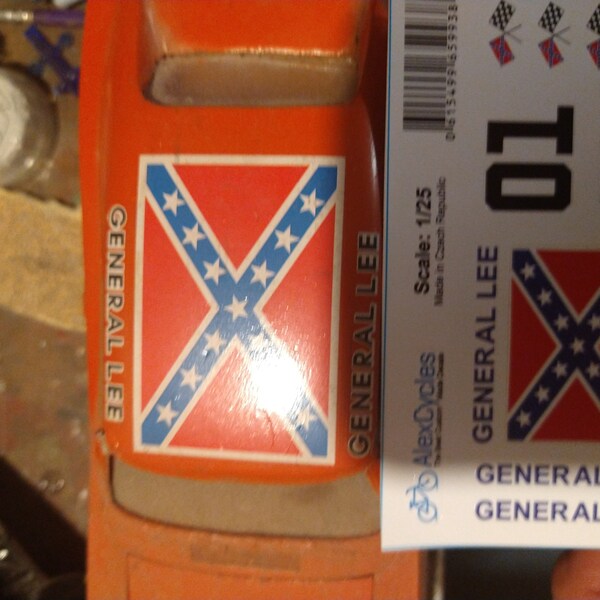 General Lee Tamiya Custom Made Cut Vinyl Decals Stickers Kit 18th Scale ...
