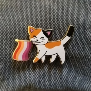Bisexual Pride Flag Cat Hard Enamel Pin Lapel Pin Bi Flag Pin Lgbtq Pin ...