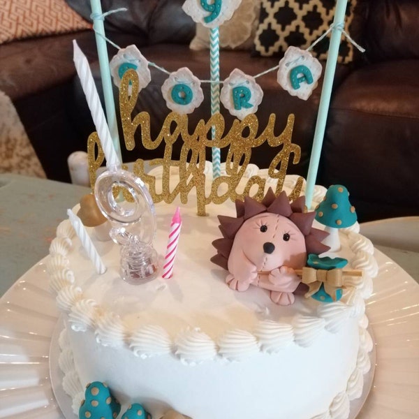 Hedgehog Cake Topper, Porcupine Cake Topper, Woodland Cake Topper ...