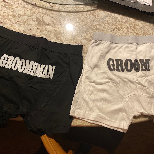 Wedding Party Boxer Briefs Set of 6, Groom Underwear, Wedding Underwear ...