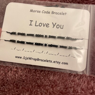I Love You Morse Code Bracelet, Couples Bracelet Set, Matching ...