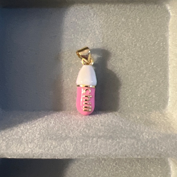 1pc. Chill Choose Color Pill Charm Necklace, Dainty Word Charm,chill ...