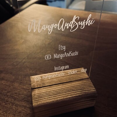 Custom Acrylic Sign Small Acrylic Business Signs Laser Engraved Signage ...