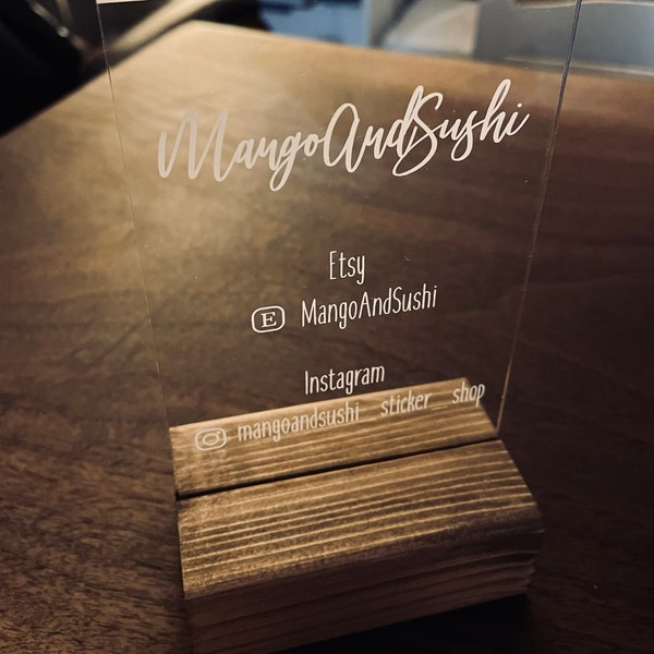 Custom Acrylic Sign - Small Acrylic Business Signs - Laser Engraved ...