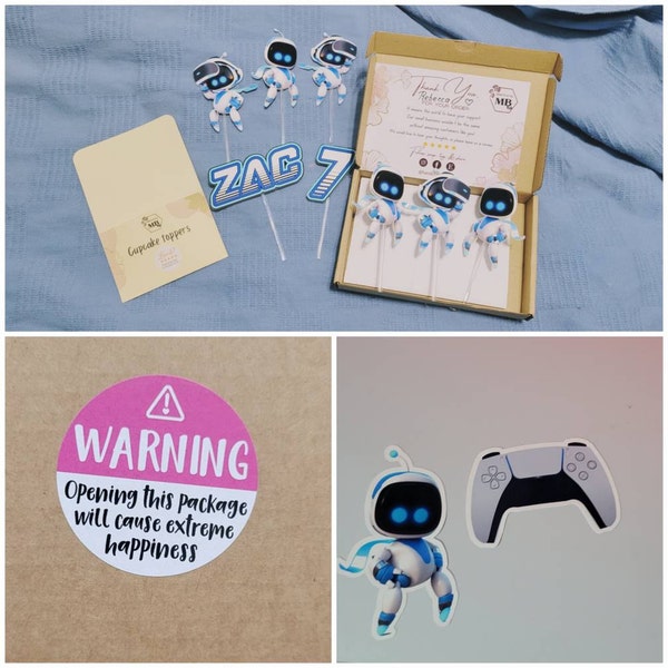 Astro Inspired 3D Birthday Cupcake Toppers, Party Decorations, Unique ...