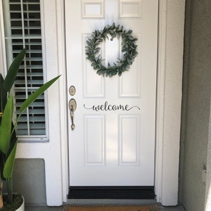 Front Door Welcome Decal, Cute Welcome Sticker Greeting for Home, House ...