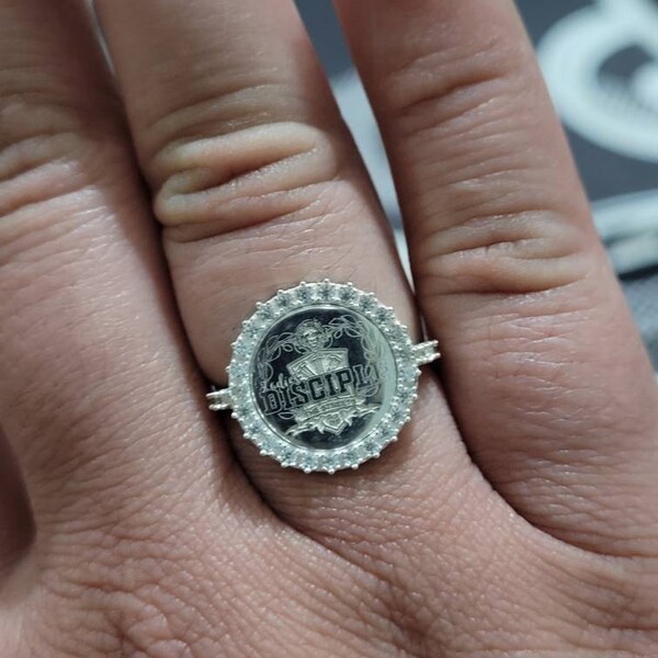 Custom Graduation Signet Ring, Senior Ring, School Class Ring, Pave ...