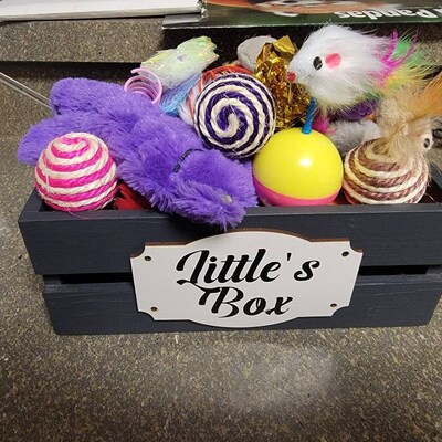 Cat Toy Box Personalized Size XS, Cat Toy Storage, Cat Furniture ...