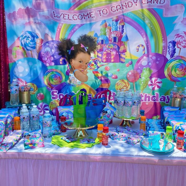 Pastel Editable DIGITAL DOWNLOAD Candy Land Candyland Birthday Baby ...