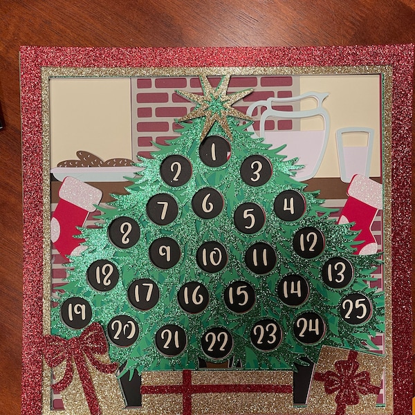 3D CHRISTMAS TREE ADVENT Svg - Christmas Shadow Box Svg - for Cricut ...