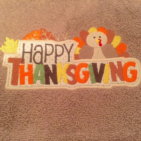 Thanksgiving Machine Embroidery Design. "happy Thanksgiving" Fall ...