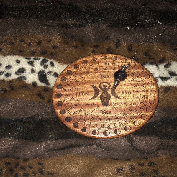 6" Goddess / Moon Cycle Pendulum Board - Engraved, Solid Wood - Etsy