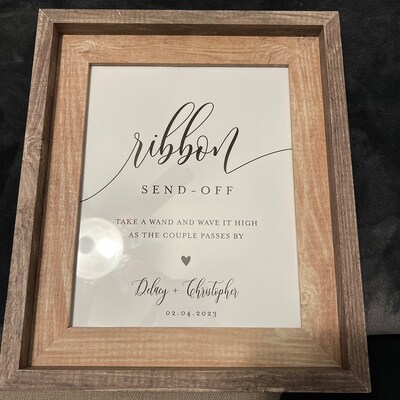 Ribbon Send off Sign, Printable Minimalist Wedding Streamer, Wave a ...