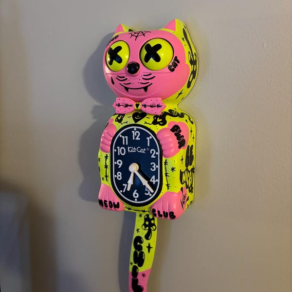 Neon Pop Kit-cat Klock© Custom Clock - Fluorescent Colors Hype Tattoos ...