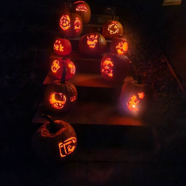 PUMPKIN CARVING TEMPLATE Instant Stencil Digital Download Print at Home ...