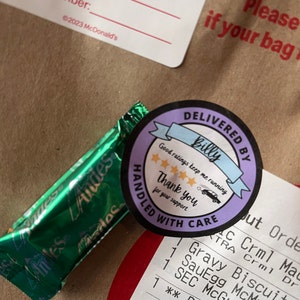 Delivery Stickers for Independent Contractor Custom Personalized Name ...