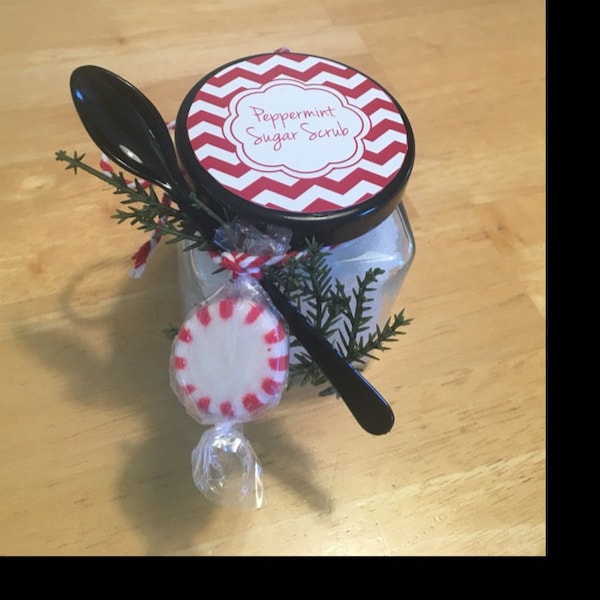 Printable Peppermint Sugar Scrub Mason Jar Label | Chevron Body Scrub ...
