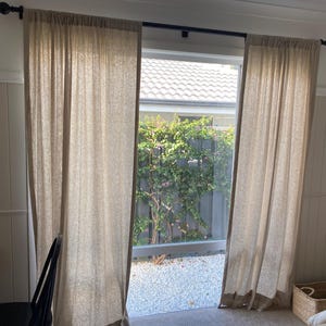 Luxury Heavyweight Linen Dual Pinch Pleat Curtains Textured Checks ...