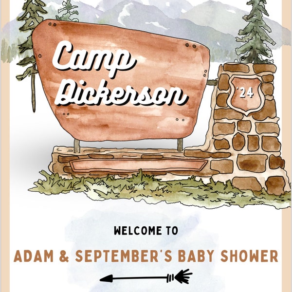 Editable National Park Baby Shower Welcome Sign National Park Baby ...