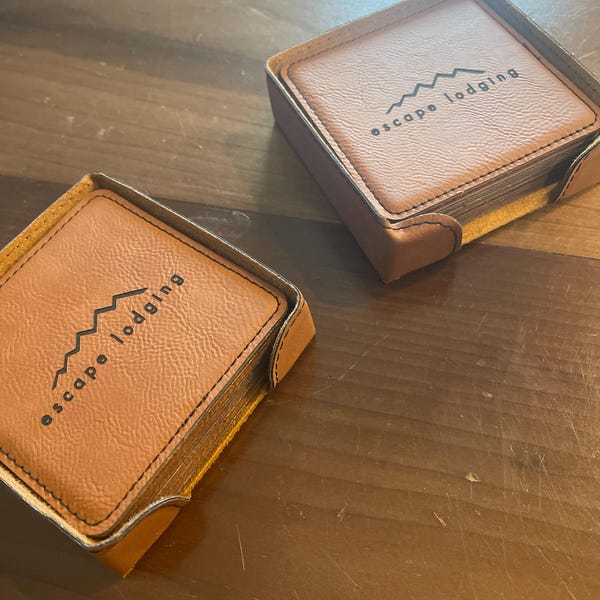 Customized Vegan Leather Coaster Set, Promotion Gift, Stylish Home ...