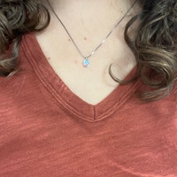 Aurora Moonstone Droplet Pendant Necklace in Sterling Silver, Lab ...